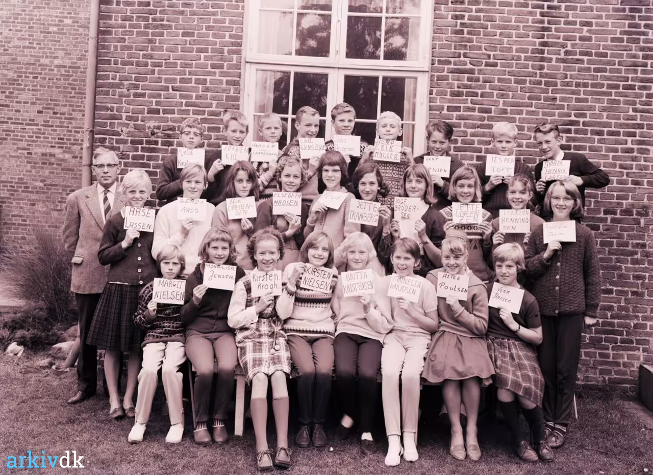 arkiv.dk | Kristkirken: konfirmandhold med pa- stor Arendt. 1964 Forreste række fv.: Margit ...